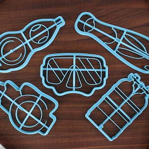 Scuba Diving Cookie Cutters, Set 1 - Depth Gauge, Scuba Fins, Scuba ...