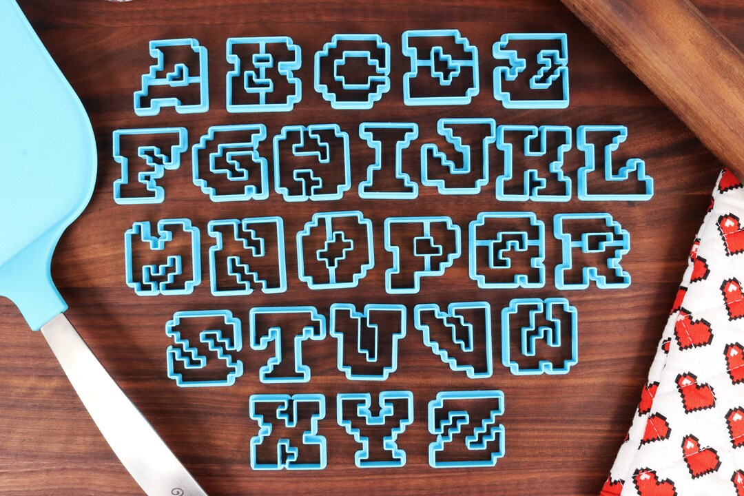 Alucard 8 Bit Pixel FONT Cookie Cutters - RPG Menu Text, Fondant ... Alucard 8 Bit Pixel FONT Cookie Cutters - RPG Menu Text, Fondant ...