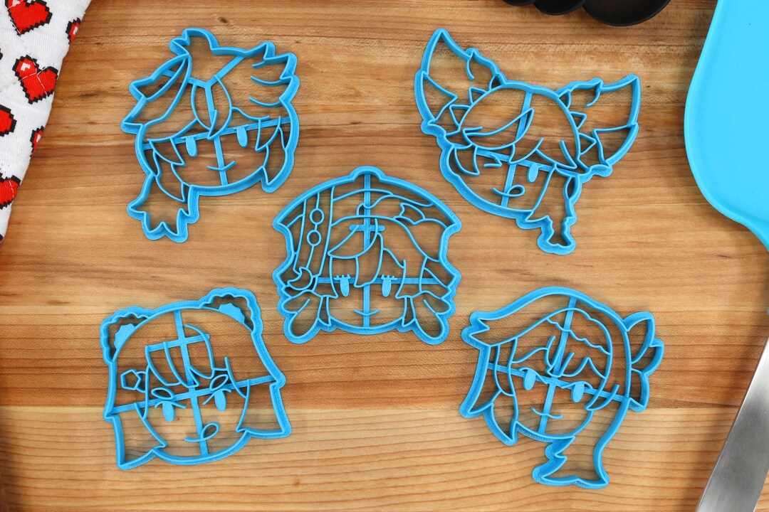 Genshin Impact Cookie Cutters Chibi Faces Set 8 - Eula, Xiangling ...