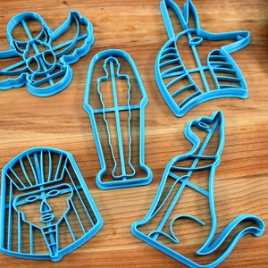 Egyptian Cookie Cutters - Mummy, Pharaoh, Sphinx Cat, Sun Scarab ...