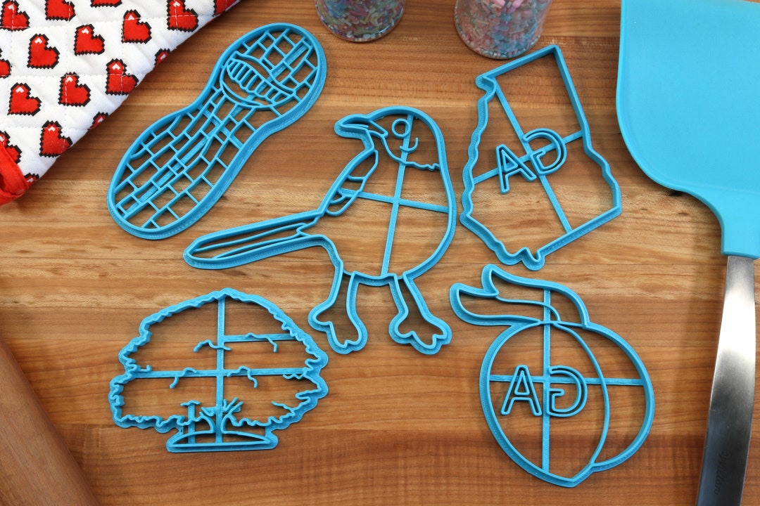 Georgia Cookie Cutters: State Symbols - Peach, Peanut, Oak, Thrasher - Etsy