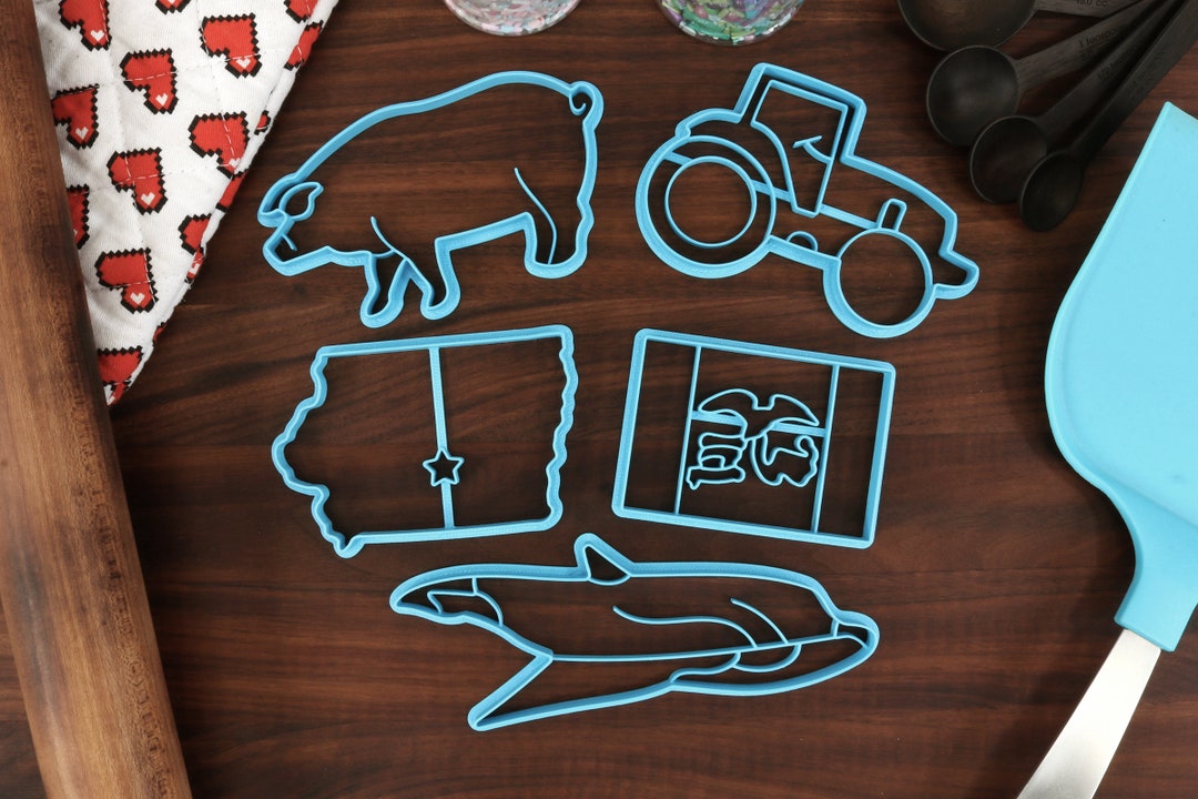 Iowa Cookie Cutters - Iowa State Outline, Iowa State Flag, Farming ...