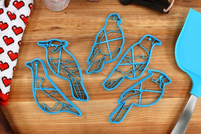 Bird Watching Cookie Cutters: Blue Jay, Cardinal, Robin, Dove, Crow ...