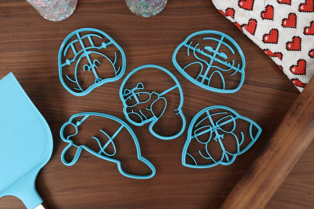 Mighty Manatees Cookie Cutters - Manatee Eating, Manatee Face, Manatee ...