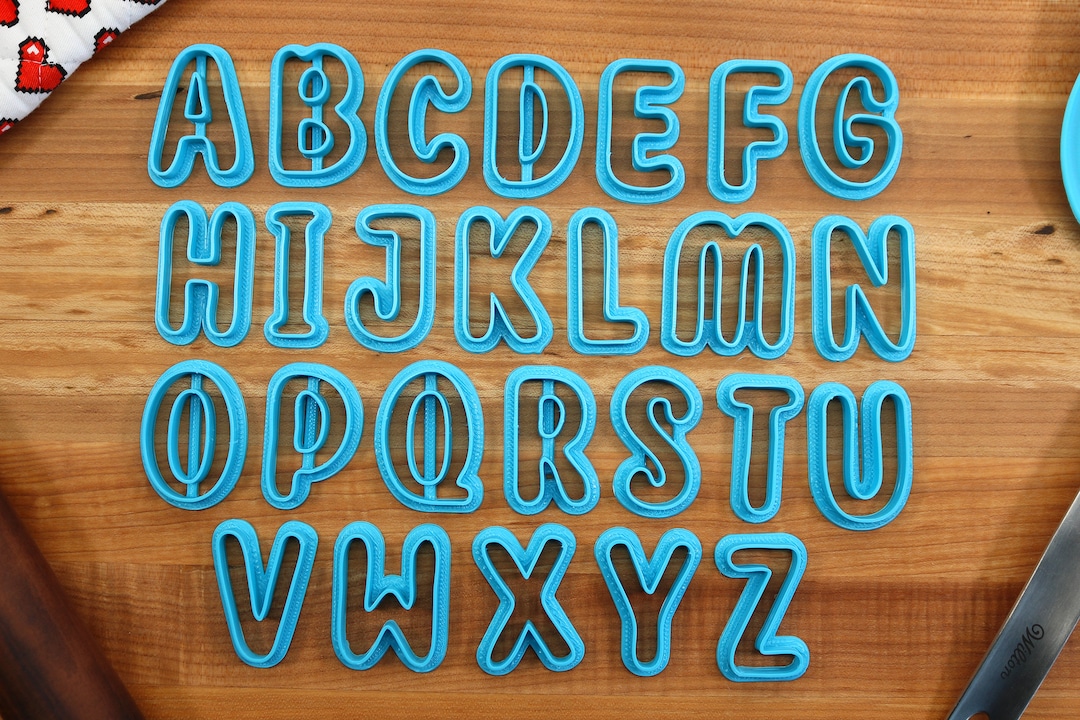 Bubble FONT Cookie Cutters - Fondant Letters, Letters for Cake ...