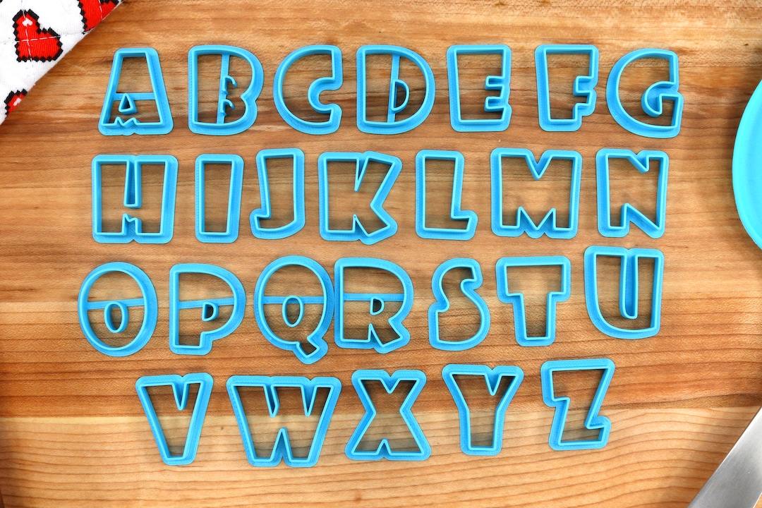 Showcard FONT Cookie Cutters - Fondant Letters, Letters for Cake ...