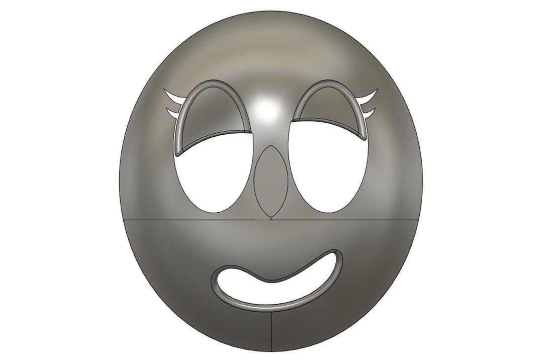 Loopy Shy Gal Mask 3D Print Model - Emotive Shy Gal Face Prop - Basic ...