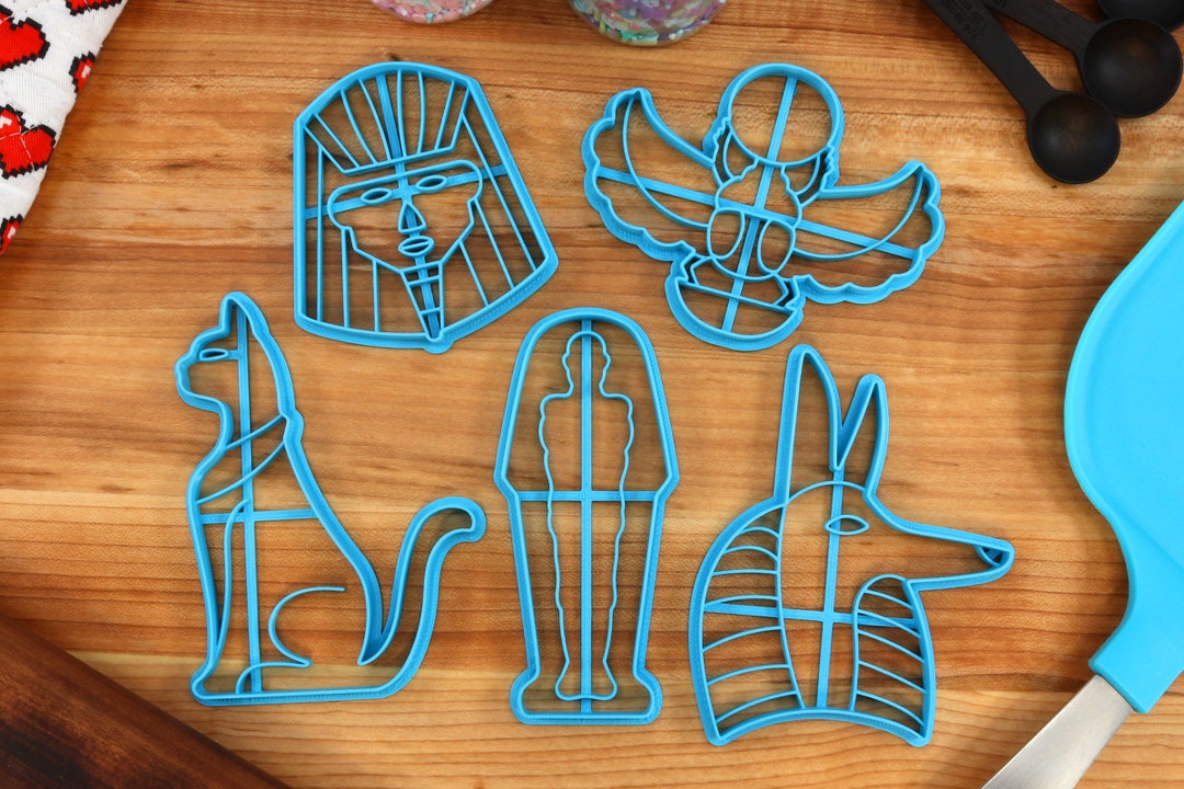 Egyptian Cookie Cutters - Mummy, Pharaoh, Sphinx Cat, Sun Scarab ...