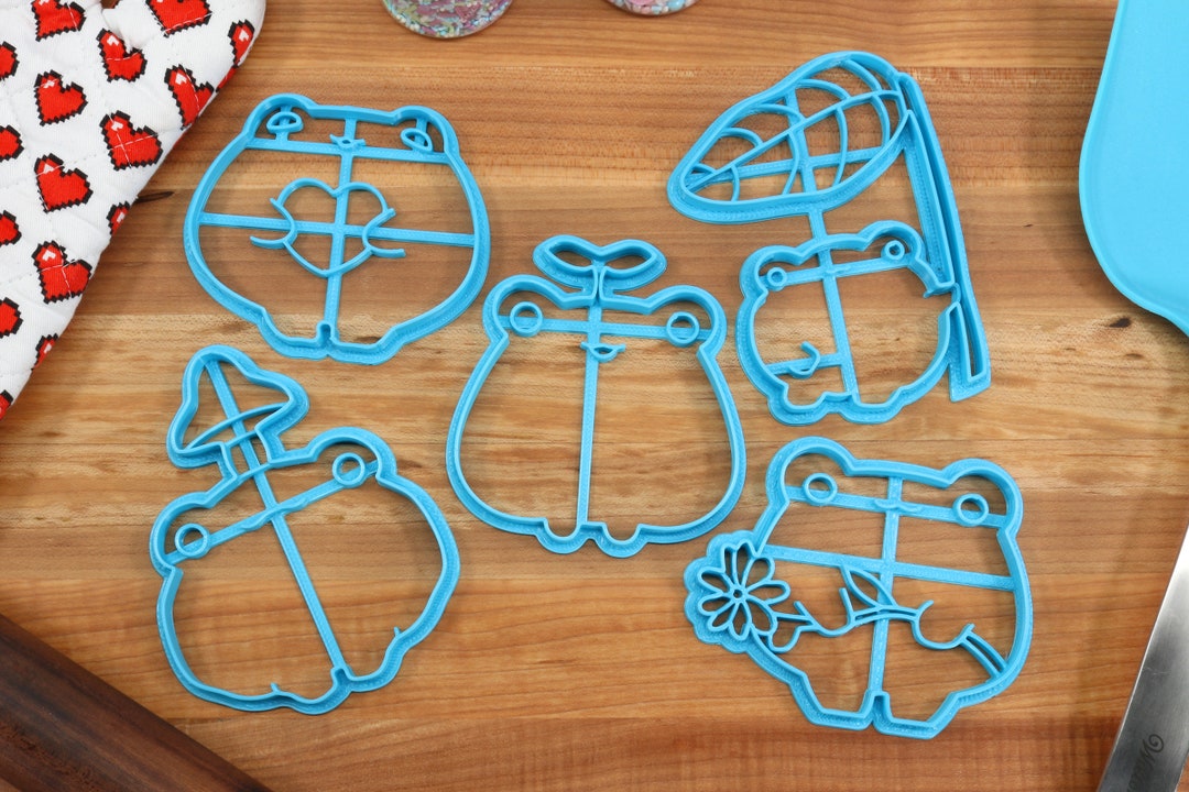 Cute Frogs Cookie Cutters - Flower Frog, Heart Frog, Umbrella Frog ...