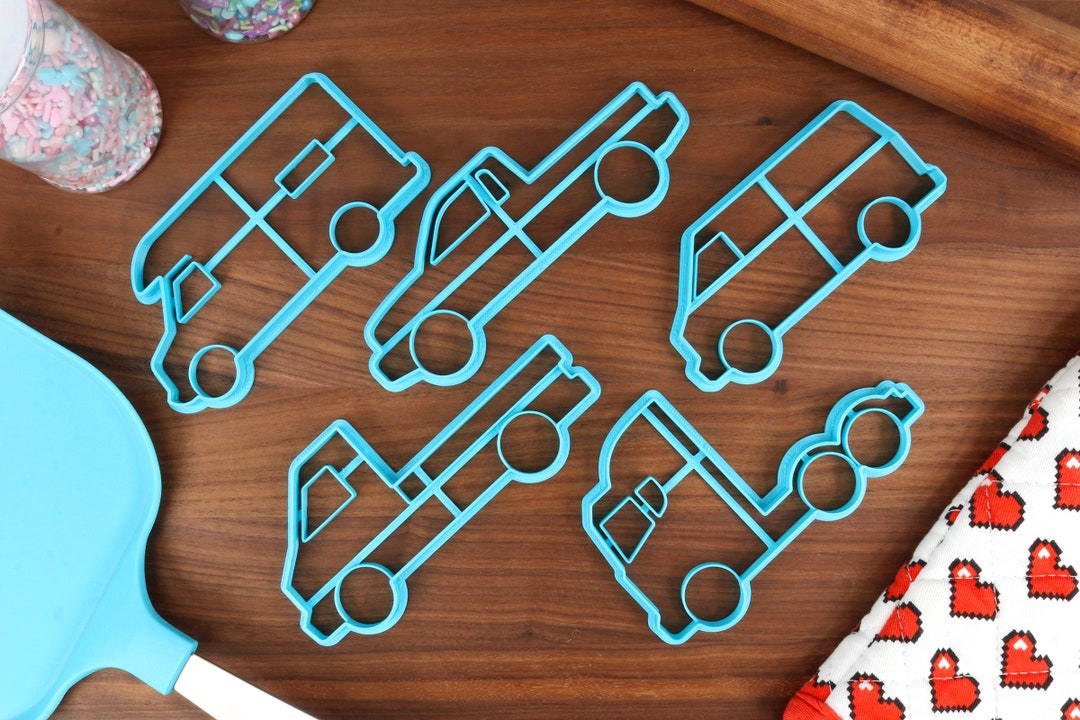 Car Styles Cookie Cutters, Set Two - Big Truck, Campervan, Cargo Van ...