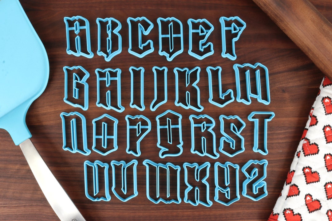 Medieval Scroll FONT Cookie Cutters - Fondant Letters, Letters for Cake ...