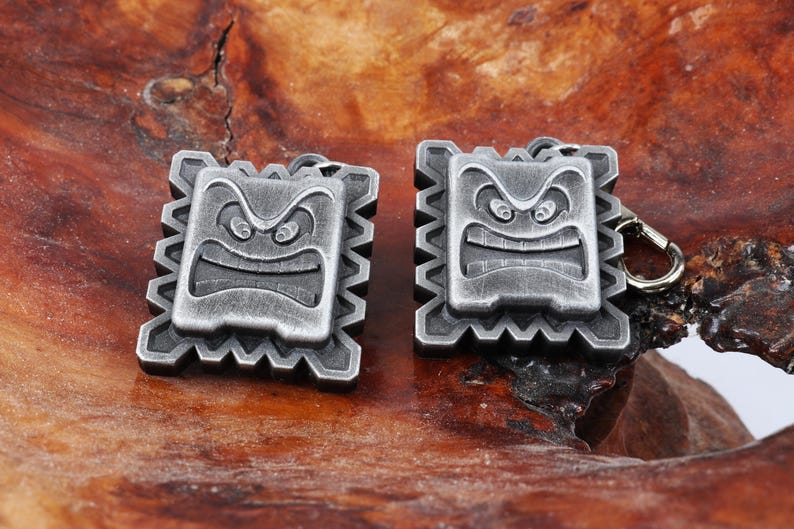 Thwomp Stone Faces Keychain: Mushroom Kingdom Nintendo Gift KY1 - Etsy ...