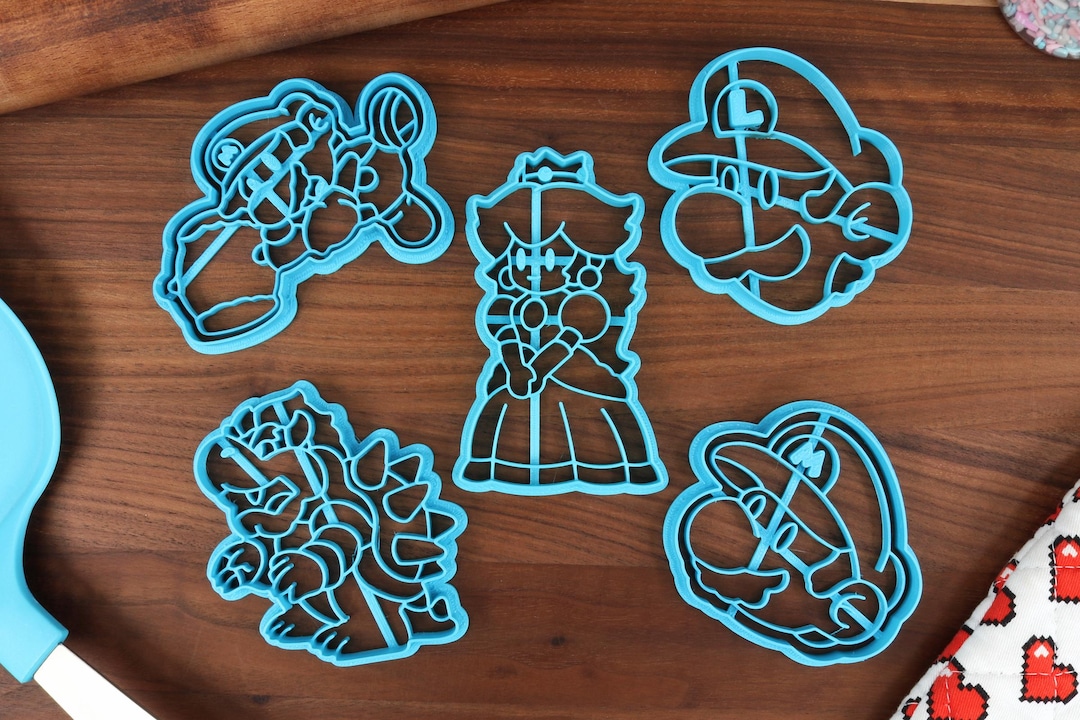 Paper Mario Main Characters Cookie Cutters - Paper Bowser, Paper Luigi ...