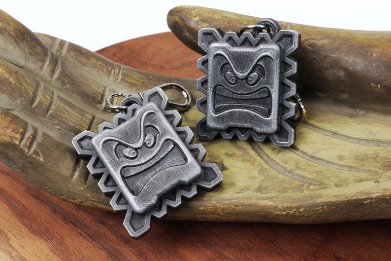 Thwomp Stone Faces Keychain: Mushroom Kingdom Nintendo Gift KY1 - Etsy ...