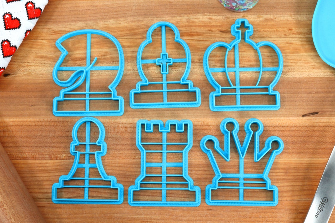 Chess Icons Cookie Cutters: King, Queen, Rook, Bishop, Pawn - Gift for ...