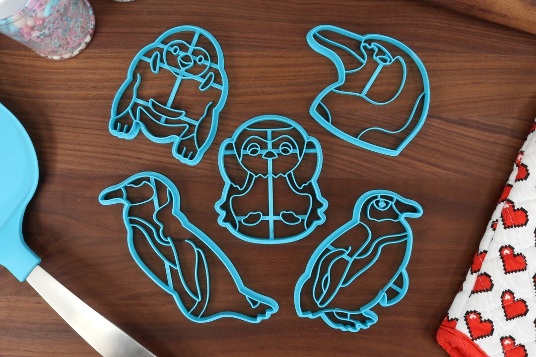 African Penguins Cookie Cutters - African Penguin Face, Penguin Outline ...