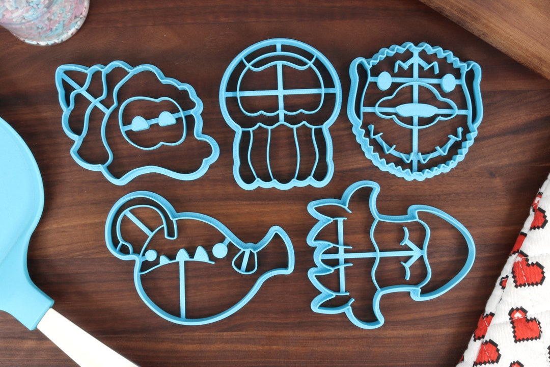 Marine Animals Cookie Cutters - Angler Fish, Moon Jellyfish, Pufferfish ...