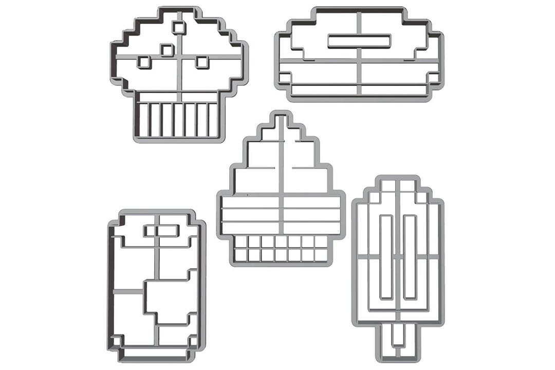 Pixel Foods 2, Cookie Cutter 3D Print Models - Pixelated Food Assets ...