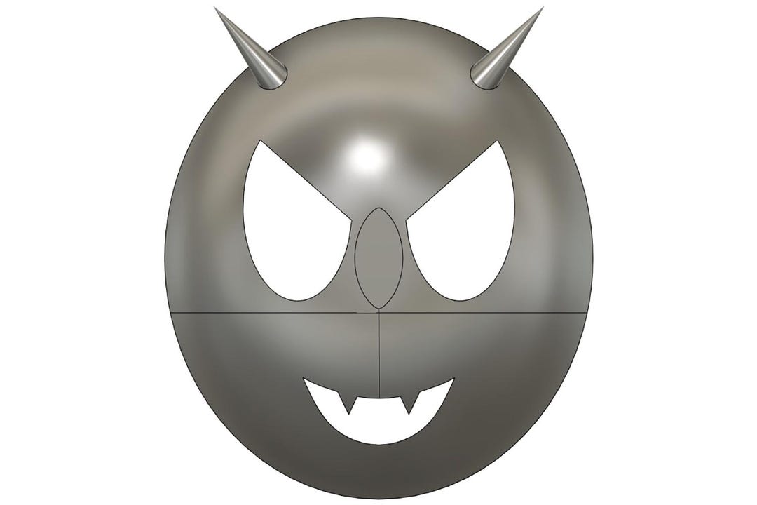Devil Shy Guy Mask 3D Print Model - Devilish Shy Guy Face Prop - Basic ...