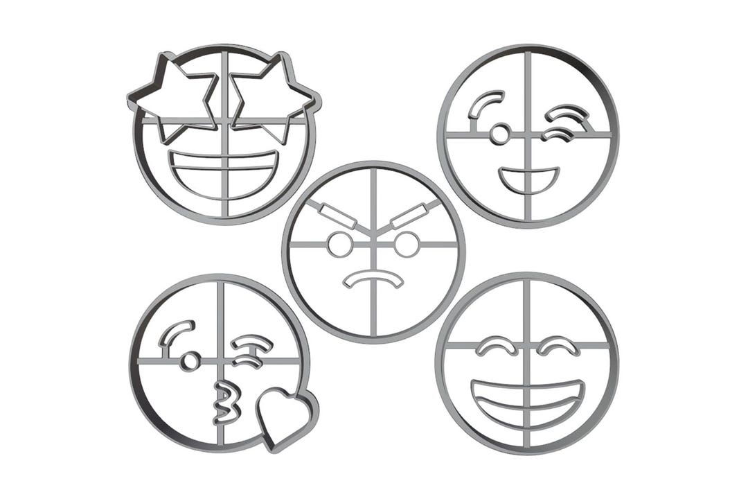 Emoticon Faces Cookie Cutter 3D Print Models - Viral Reactions Cooking ...