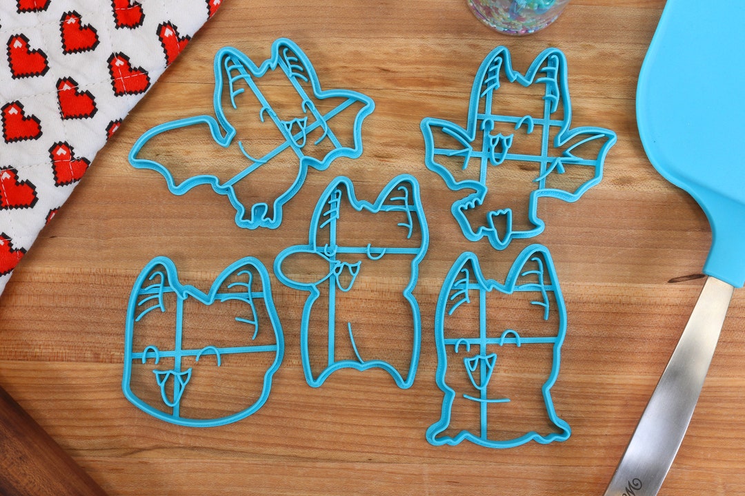 Cute Bat Cookie Cutters - Bat Head, Flying Bat, Happy Bat, Sitting Bat ...