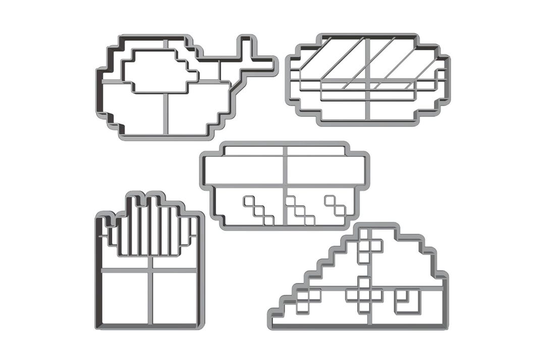 Pixel Foods Cookie Cutter 3D Print Models - Cute Pixelated Food Assets ...