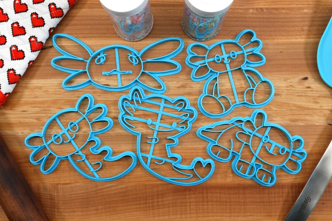 Cute Axolotl Cookie Cutters - Heart Tail Axolotl, Sad Axolotl, Sitting ...