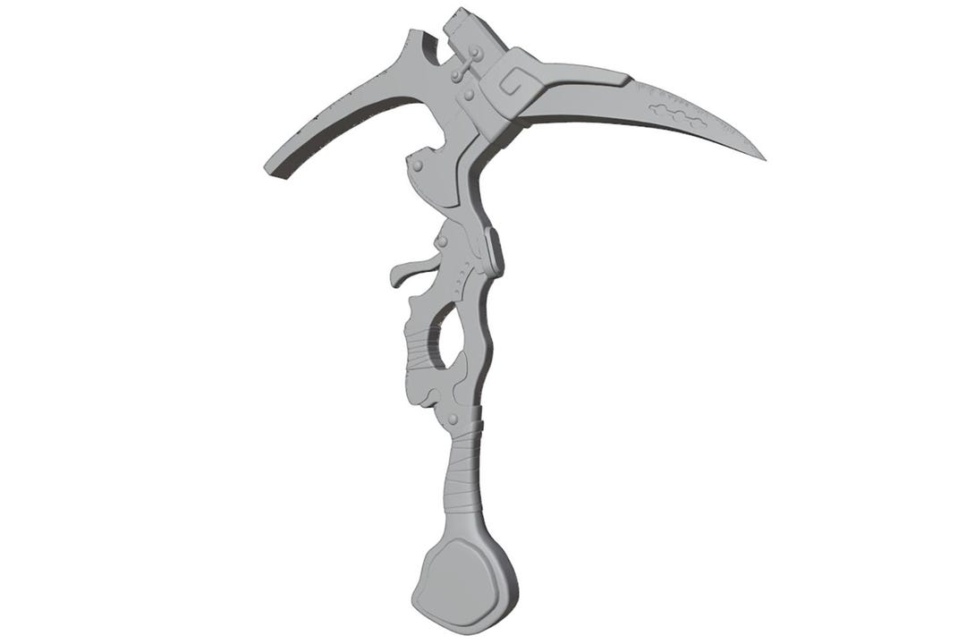 Blaze Reap 3D Print Model - Explosive Pickaxe Prop - Dive Tool Weapon Cosplay Download - Delvers ...