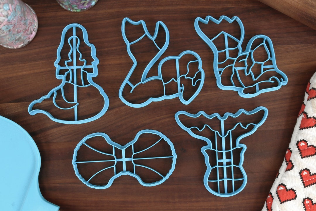 Mermaid Cookie Cutters: Sea Siren, Tail, Seashell Bra - Sea Life Baking ...