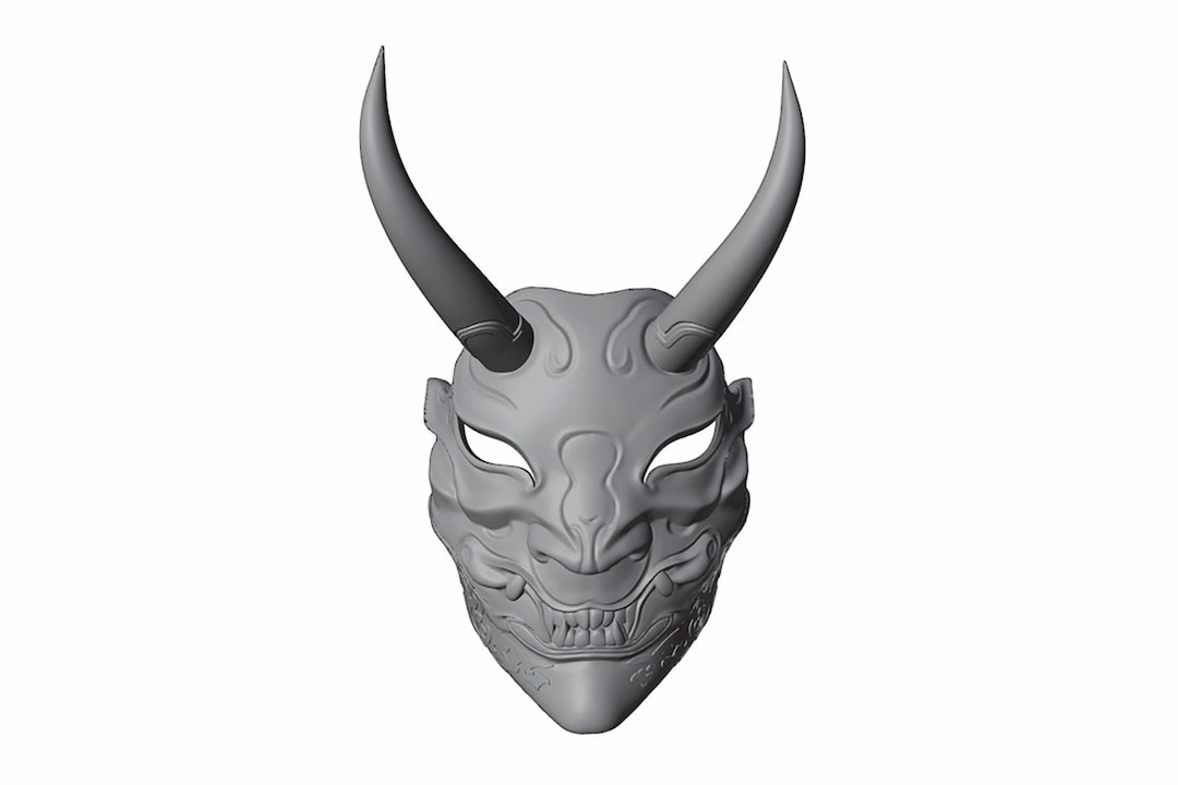 Panther Oni Demon Mask 3D Print Model - Daemon Face Mask Prop - Samurai ...