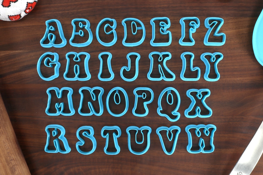 Groovy FONT Cookie Cutters - 70s Baking, 80s Baking Fondant Letters ...