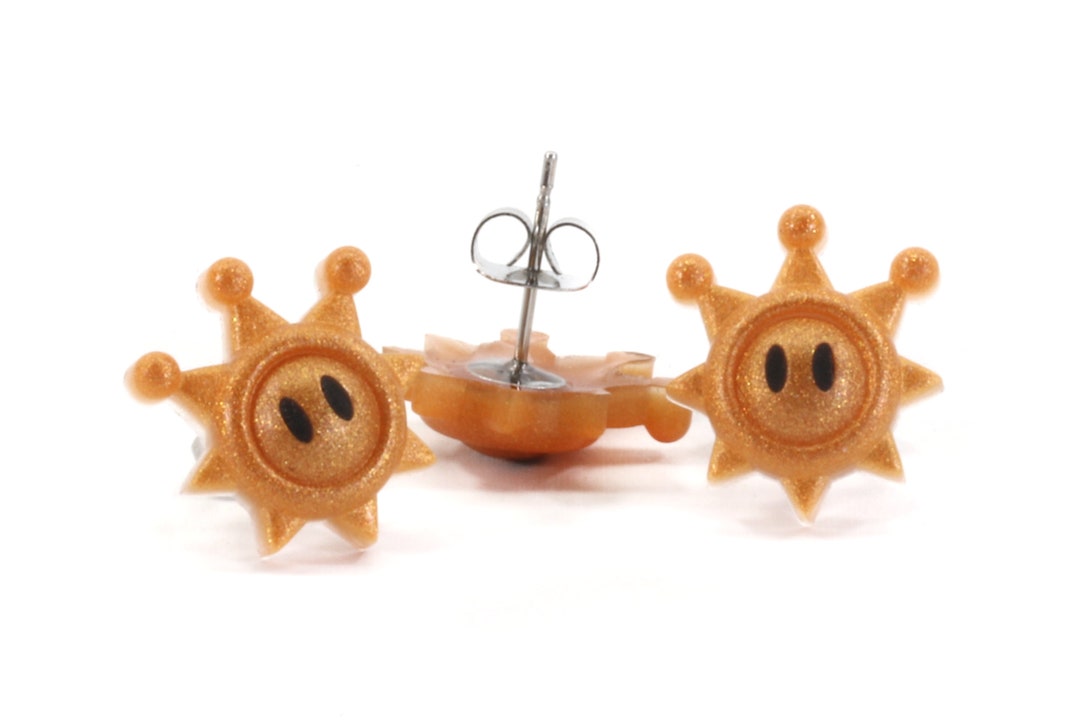 Mario Shine Sprite Earrings Pair, Super Mario Sunshine, Mario Jewelry ...