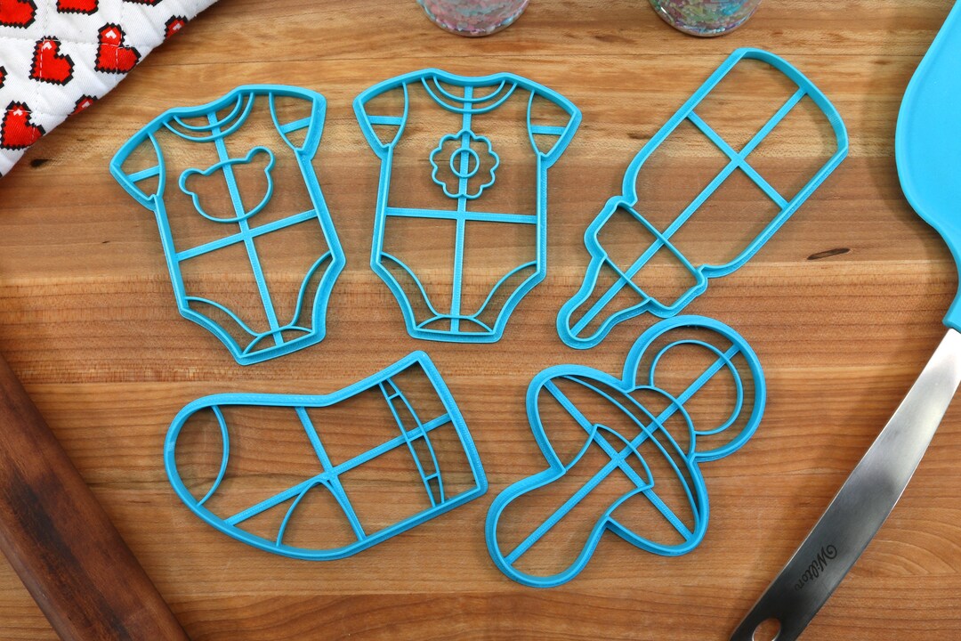 Baby Shower Cookie Cutters - Infant Bottle, Pacifier, Infant Sock ...