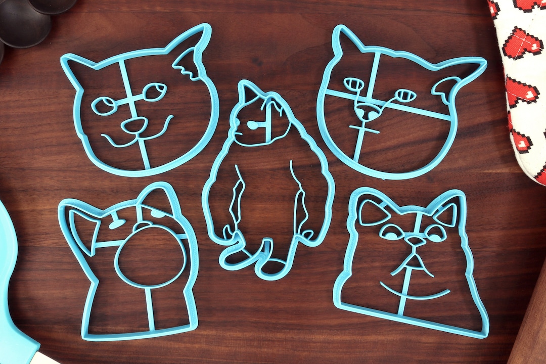 Cats Meme Cookie Cutters - Pop Cat, Stronk Cat, Schmuserkadser, Gasping ...