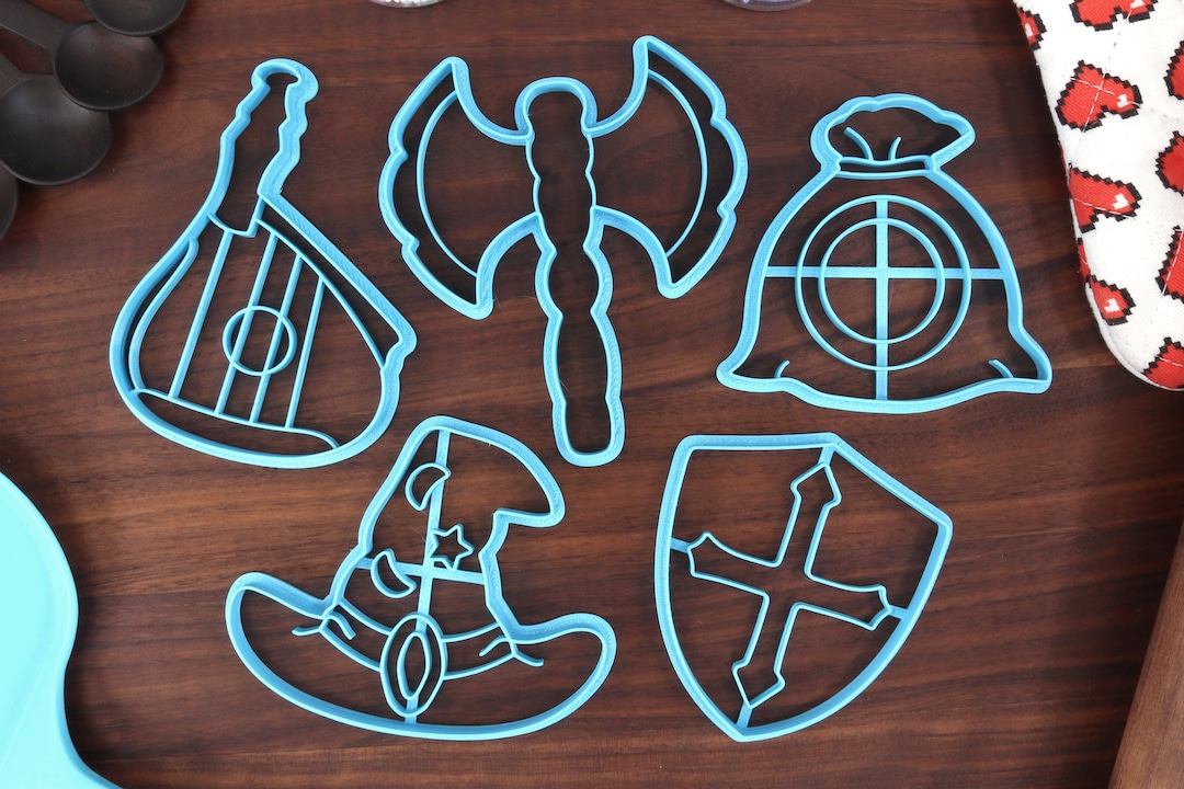 Tabletop RPG Class Cookie Cutter Set - Barbarian Symbol, Bard Symbol ...