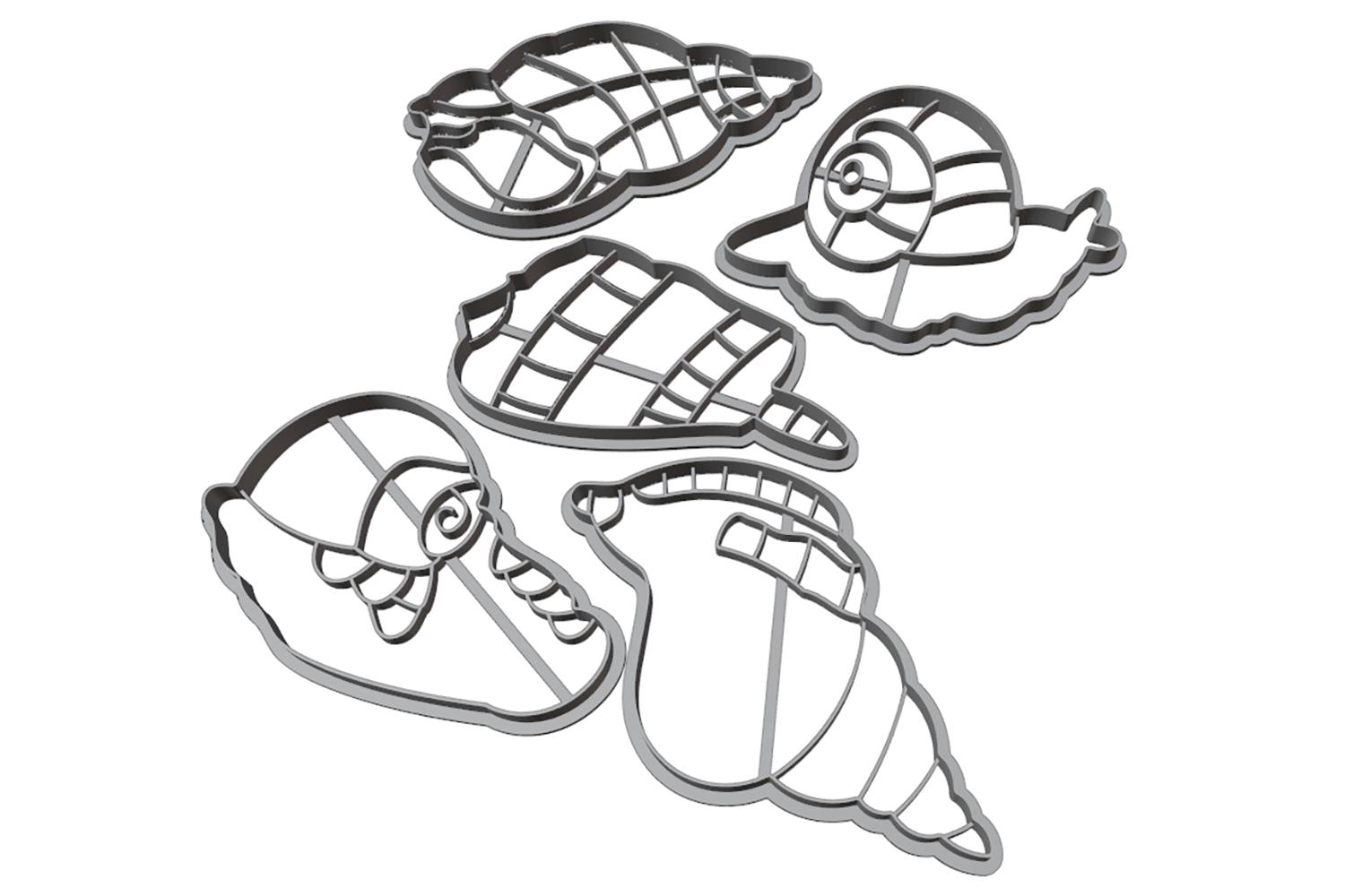 Sea Snails Cookie Cutter 3D Print Models: Sea Life Baking Tools ...