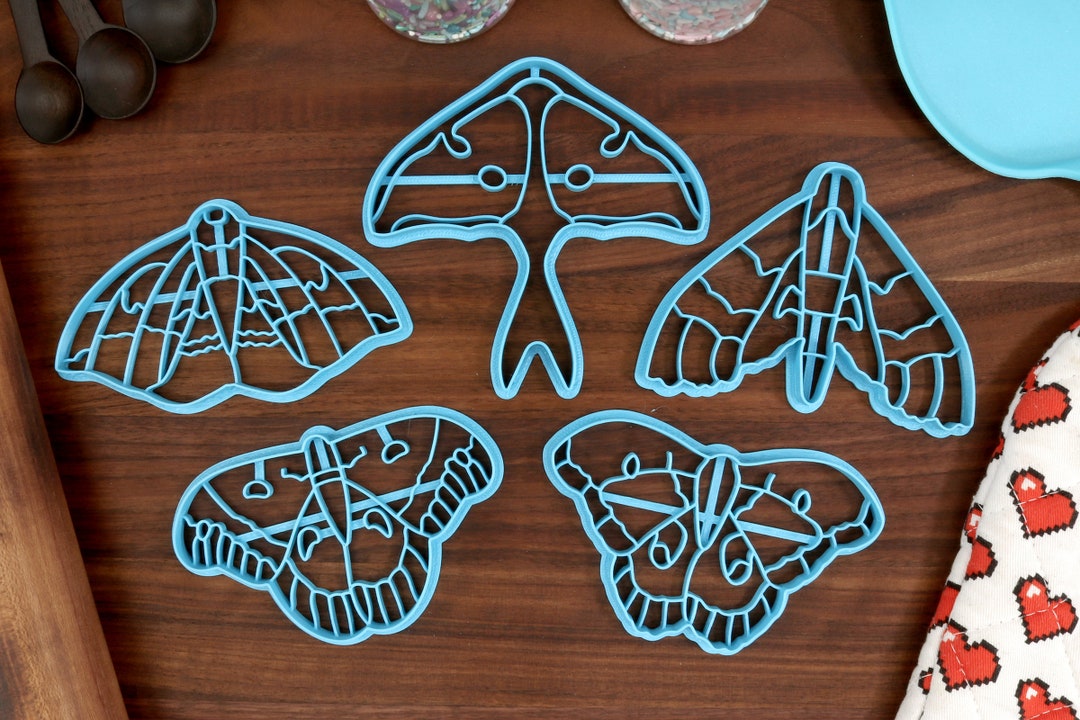 Moth Cookie Cutters Set: Luna, Cecropia, Imperial, Sphinx, Polyphemus ...