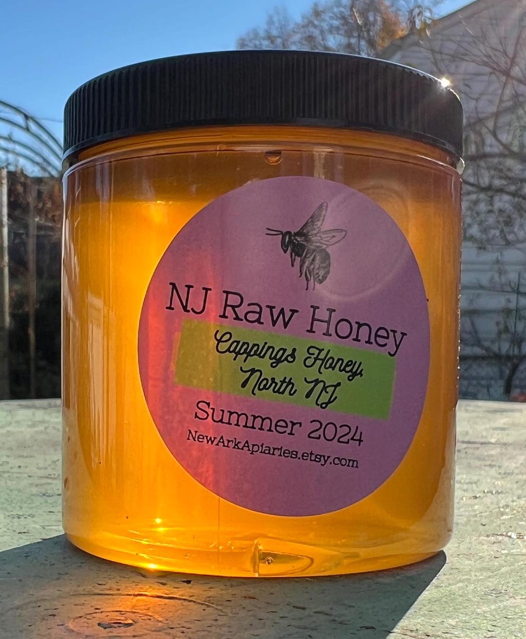 12oz, NJ Summer Cappings Raw Honey, Pure and Unfiltered With Local ...