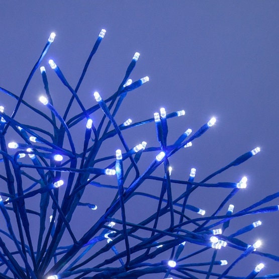 24" Blue Starburst Lighted Branches, Blue-cool White LED - Etsy