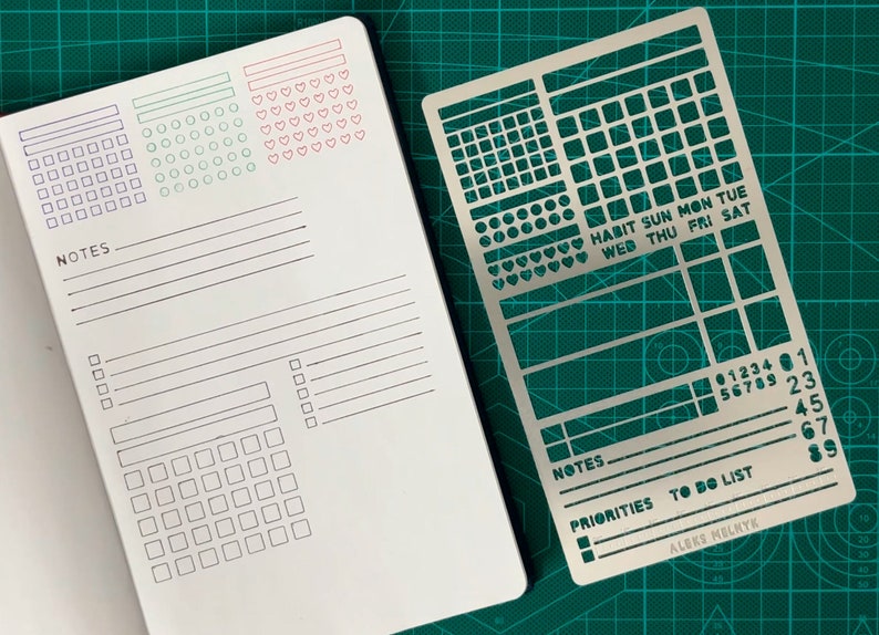 No.423 Planner Stencil, Metal Stencil Bullet Journaling, Stainless ...
