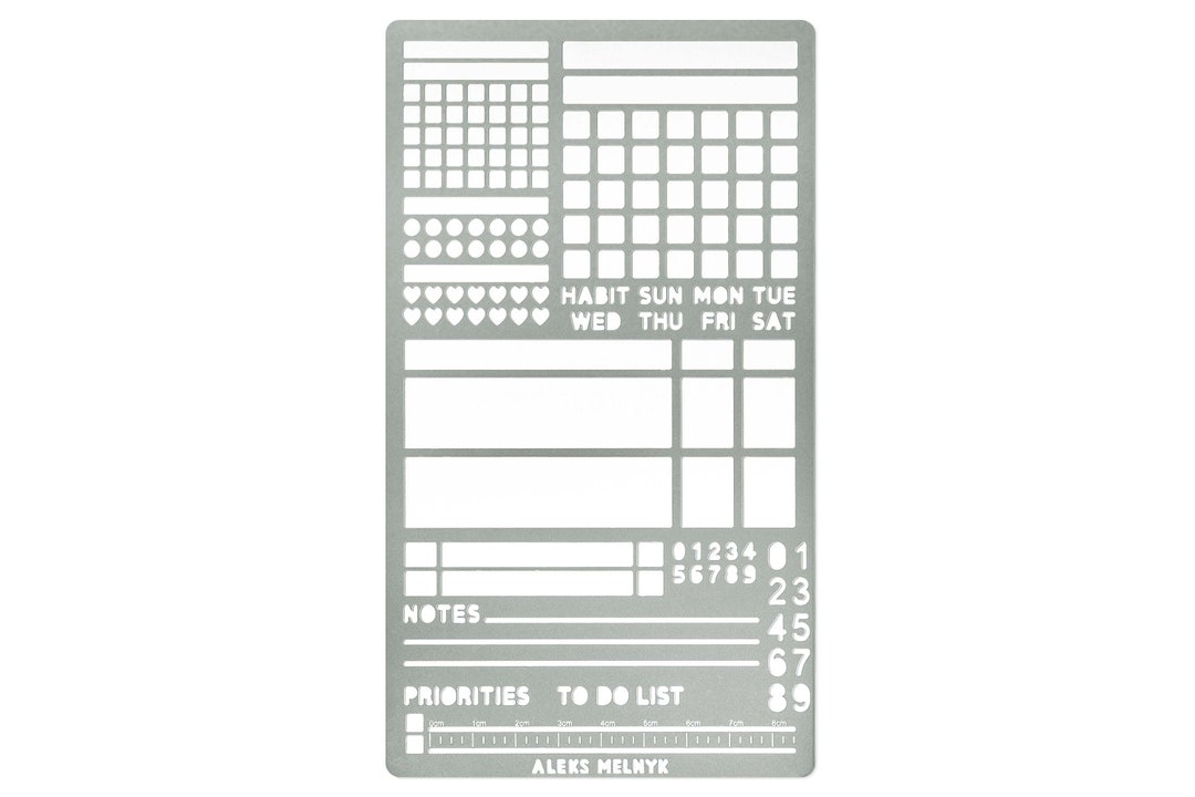 No.423 Planner Stencil, Metal Stencil Bullet Journaling, Stainless ...