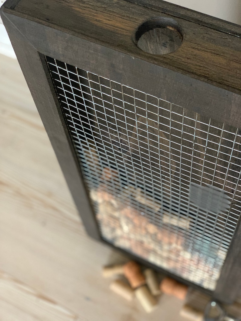 Farmhouse Style Wine Cork Box, Wine Cork Holder, Large Wine Cork Holder ...