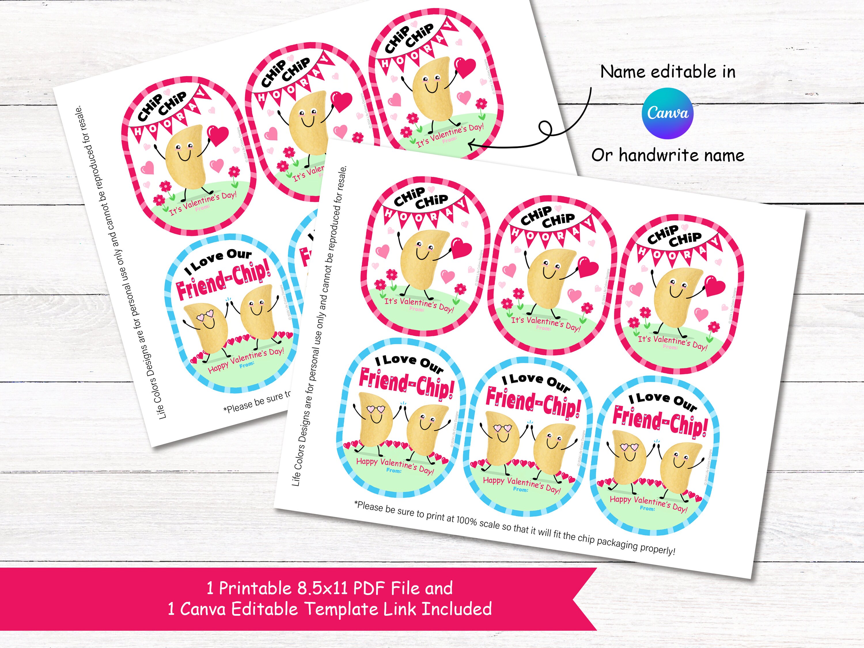 Snack Chip Valentine Valentine Chip Printable DIY Class Valentine ...