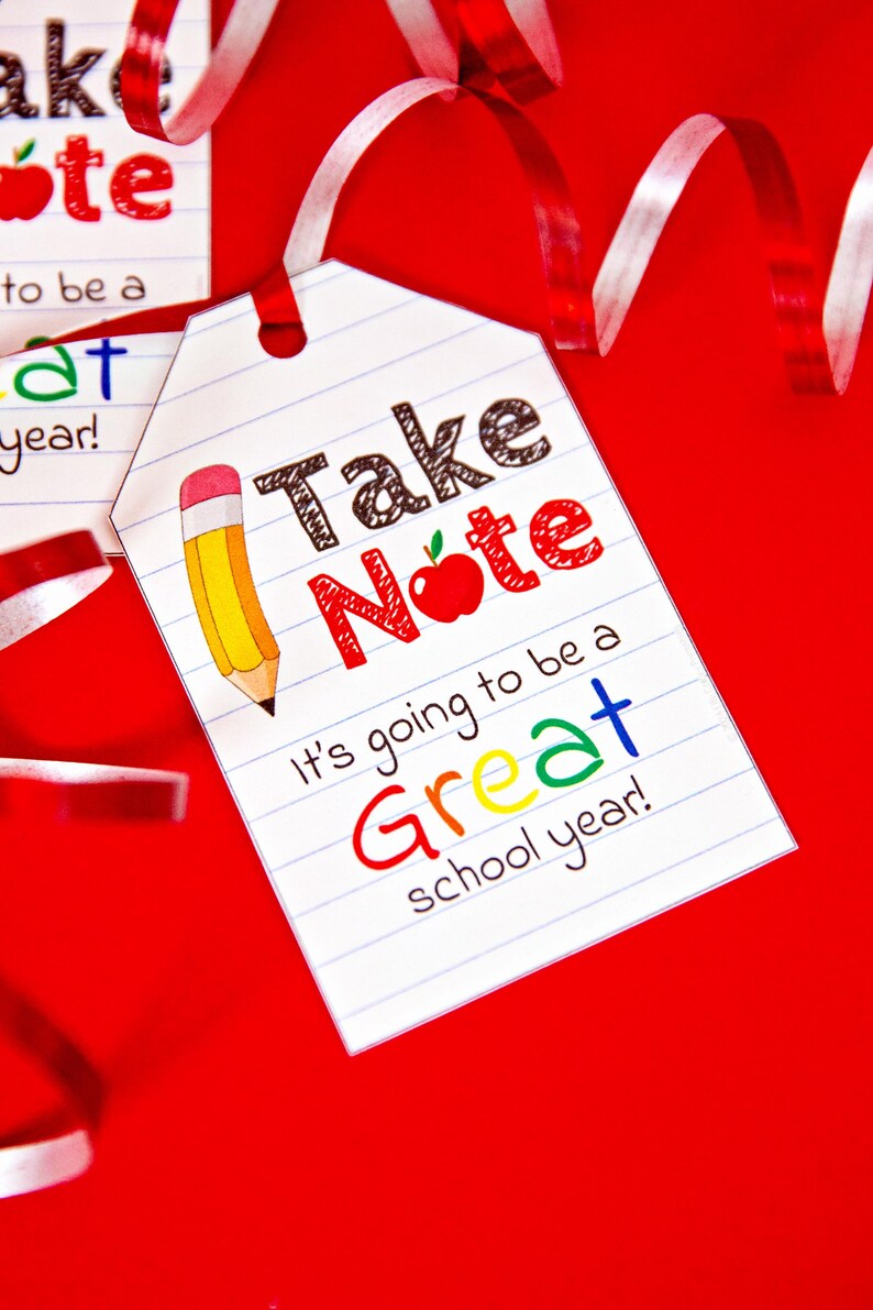 Editable Back to School Tag: Printable Treat Note (digital Download ...