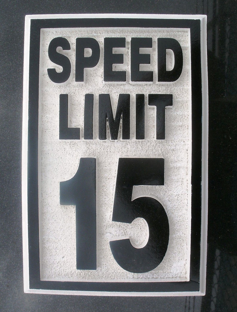 High Density Urethane Sand Carved Single Face Sign direction or Speed ...