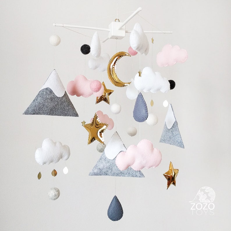 Mountain Baby Mobile Starry Night Baby Crib Mobile Girls - Etsy