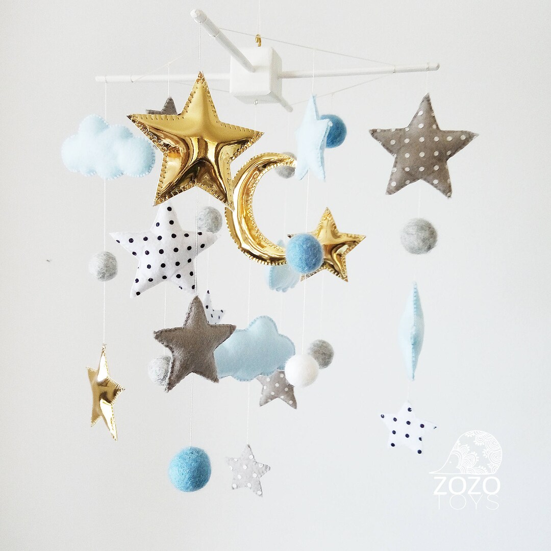Baby Mobile - Starry Night Baby Mobile - Baby Crib Mobile - Felt ...