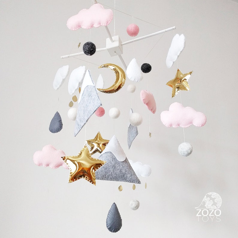Mountain Baby Mobile Starry Night Baby Crib Mobile Girls | Etsy