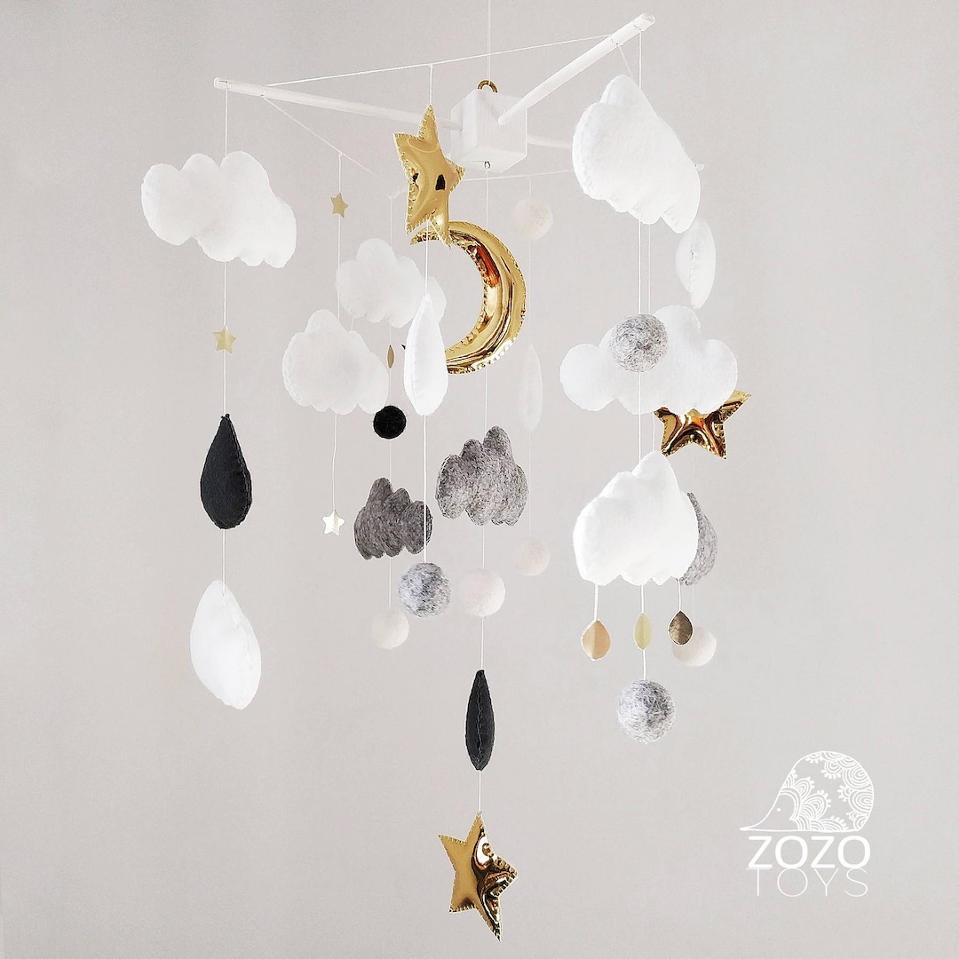 Baby Mobile - Starry Night Baby Mobile - Moon Stars Baby Crib Mobile ...