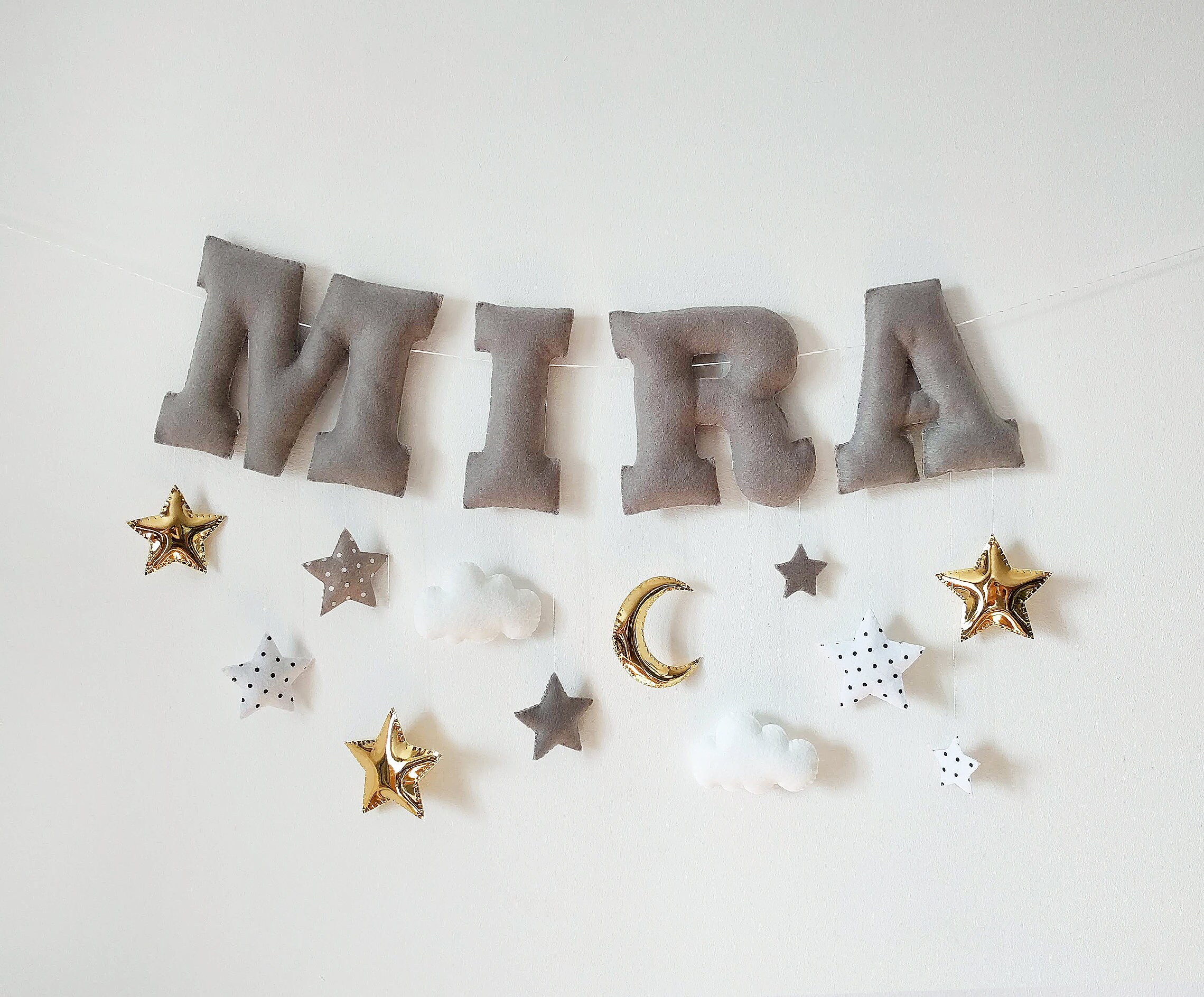 Baby Name Garland Personalized Name Banner Felt Nursery | Etsy